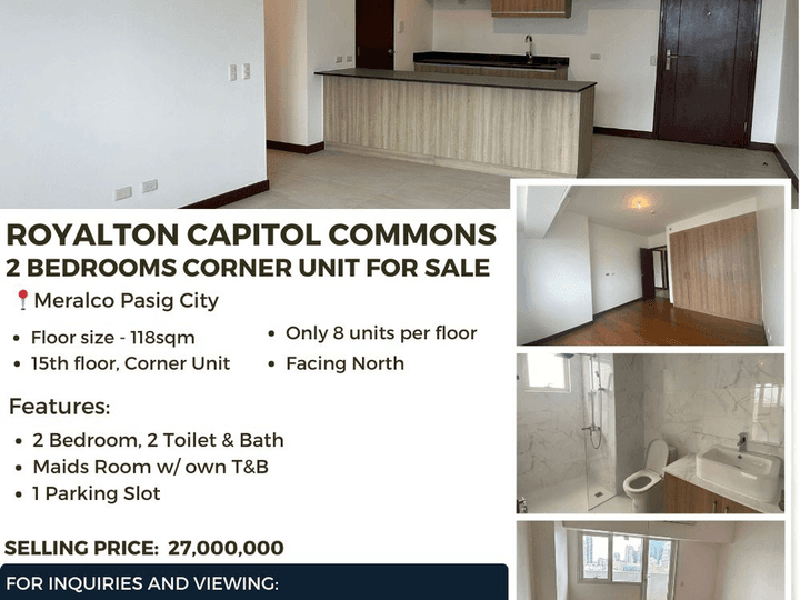 Royalton Capitol Commons 2 Bedrooms Corner Unit for Sale [Condo 🏙️ ...