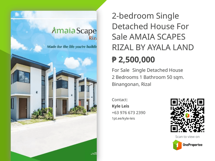 2-bedroom Single Detached House For Sale AMAIA SCAPES RIZAL AYALA LAND ...