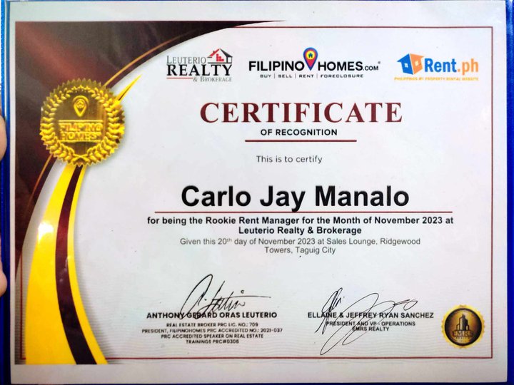TOP 2 RENT MANAGER! - CJ Manalo Realty 0938 829 9733