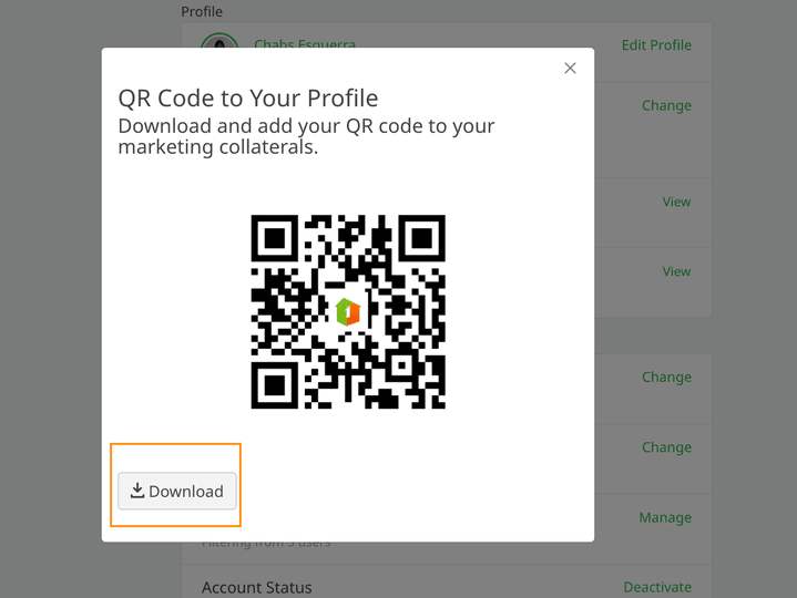 How can I download my Profile QR Code? - Selling Properties on OnePropertee