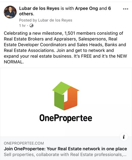 OnePropertee is now 1,501 members strong! - OnePropertee Community