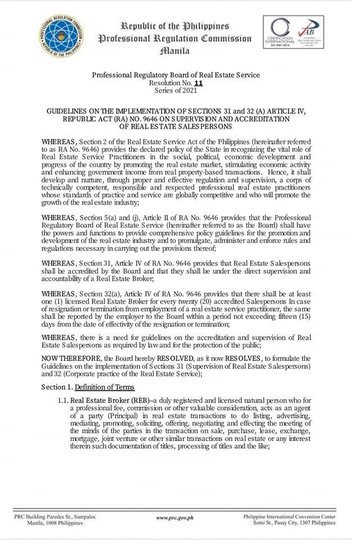 Accreditation of RESPs - PRBRES Resolution 11 Series2021 - Self Help ...