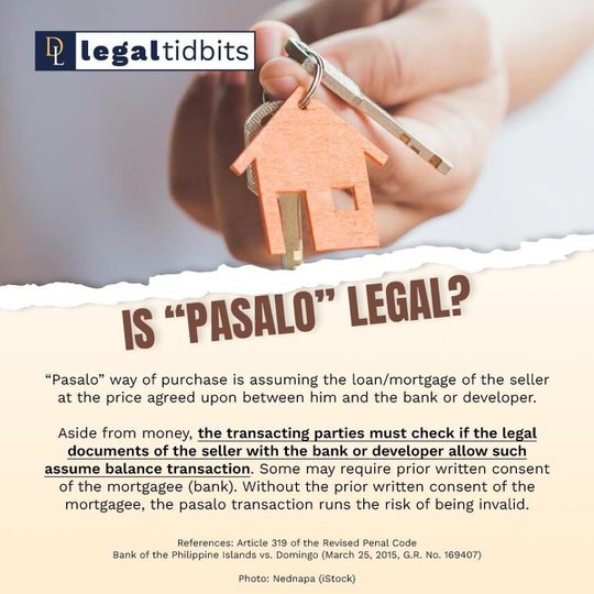 Is “PASALO” legal? - OnePropertee Buyer Community