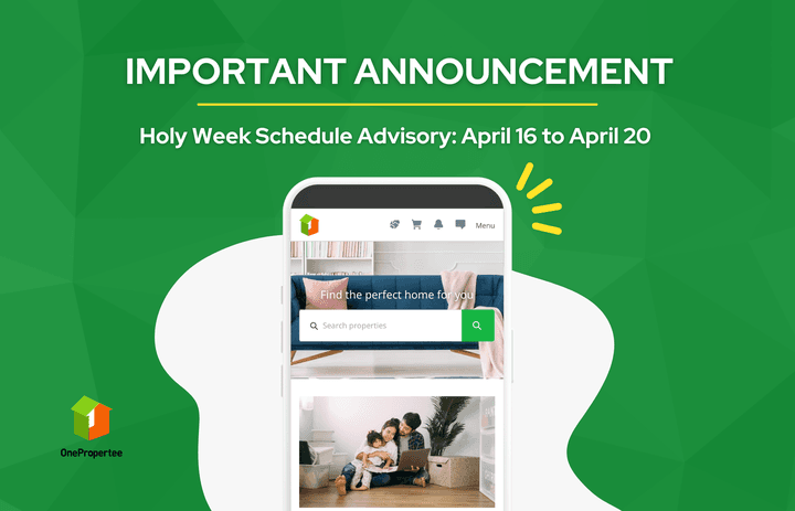 Holy Week Schedule Advisory: April 16 to April 20 - OnePropertee Buyer ...