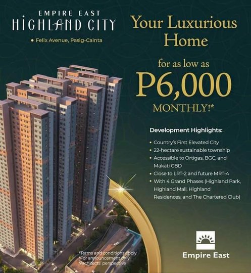 STUDIO UNIT FOR SALE IN PASIG-CAINTA, EMPIRE EAST HIGHLAND CITY - Living in Pasig City: Guide to ...