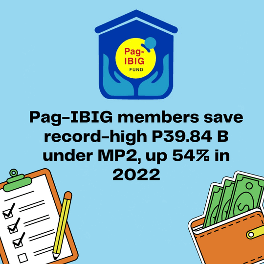 Pag-IBIG members save record-high P39.84 B under MP2, up 54% in 2022 ...